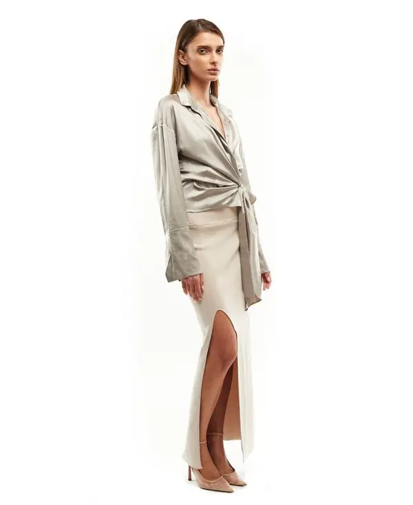 MOTHER OF ALL Gisele Wrap Top - Cream