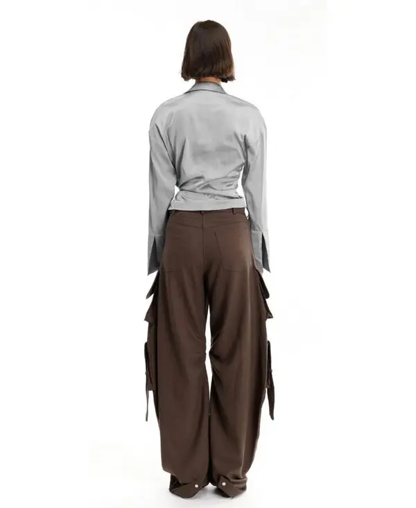 MOTHER OF ALL Gisele Wrap Top - Silver