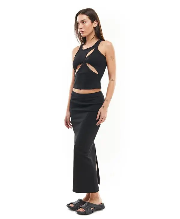 MOTHER OF ALL Ariel Rib Cut Out Top - Black