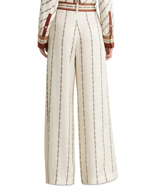 REISS Chain Print Wide Leg Trousers