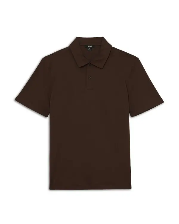 REISS Earl Slim Fit Airwater Cotton Polo Shirt - Brown