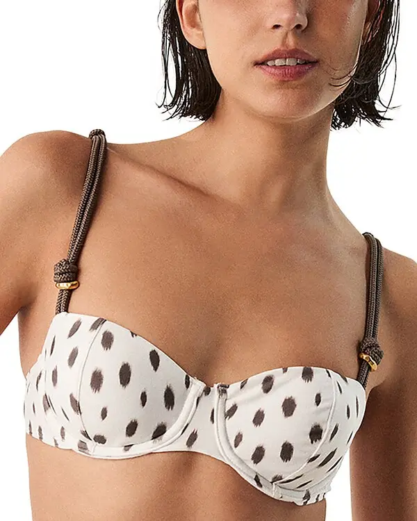 VIX PAULA HERMANNY Gal Mel Printed Sweetheart Bikini Top - Poma