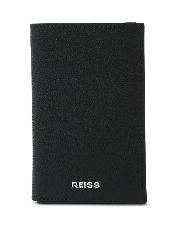 REISS Hunter Slim Billfold Logo Wallet - Black