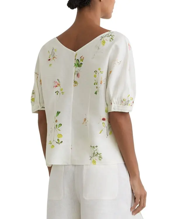REISS Qunicy Floral Keyhole Top
