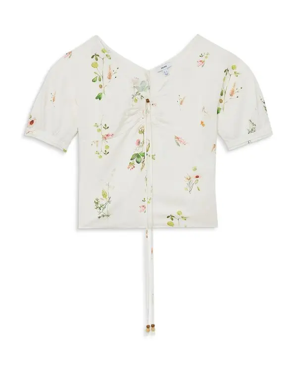 REISS Qunicy Floral Keyhole Top
