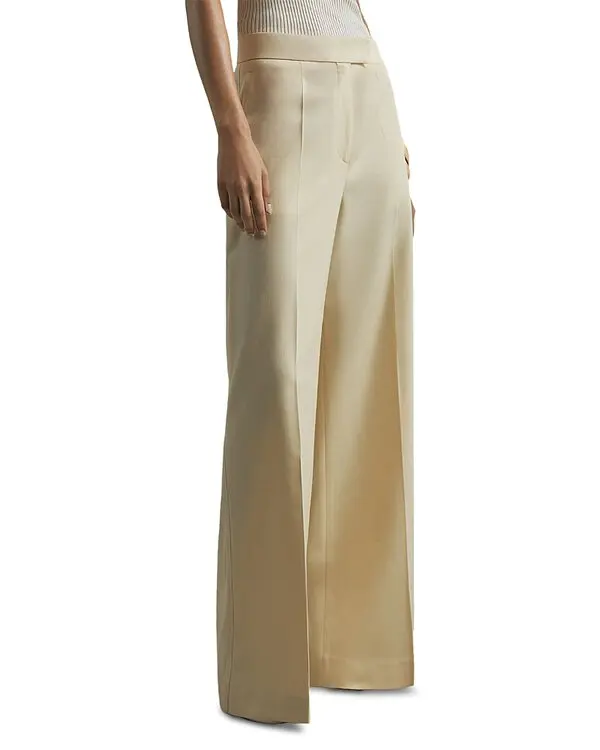 REISS Anya Silk & Wool Wide-leg Trousers