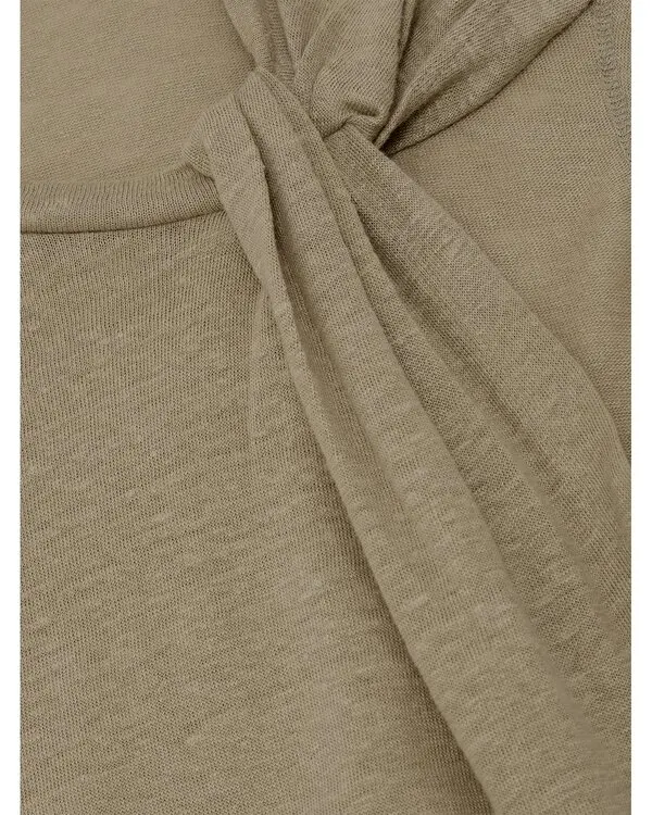 REISS Taylor Linen Tee With Knot Detail