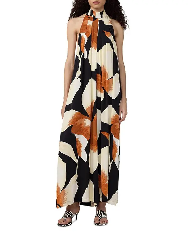Diane Von Furstenberg Cher Jumpsuit - Island Orchid Giant Black