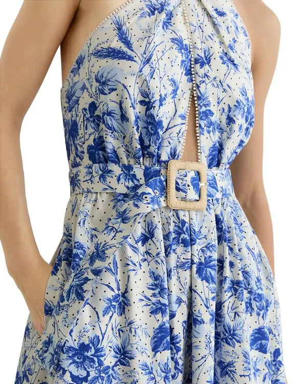 REISS Petite Printed Cotton Dress
