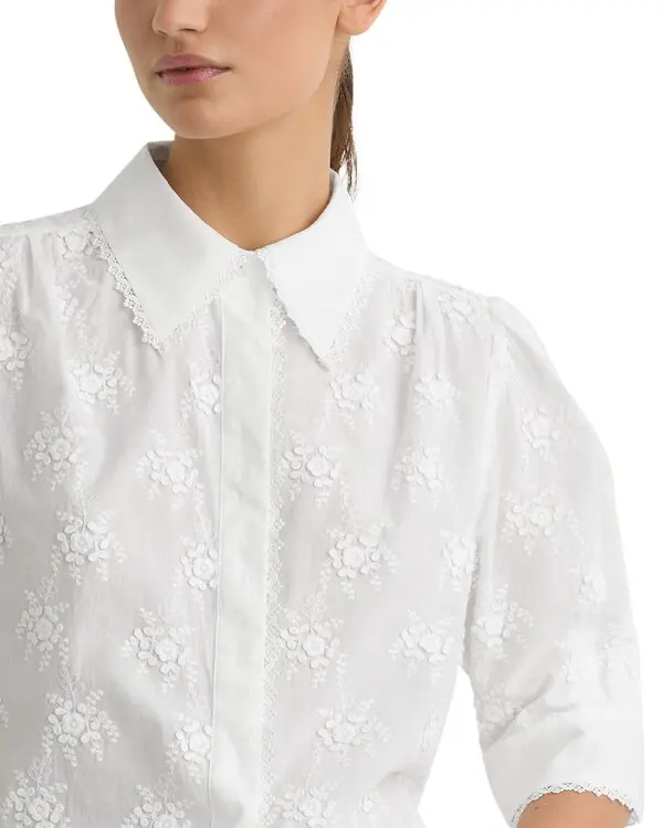 REISS Embroidered Cotton Shirt