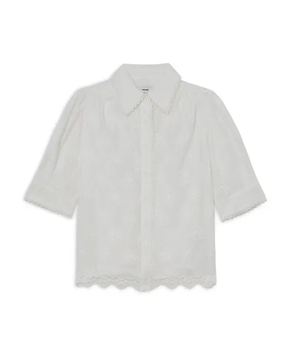 REISS Embroidered Cotton Shirt