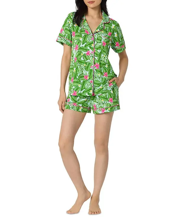 BEDHEAD PAJAMAS Short Sleeve Classic Shorty Pajama Set Exclusive - Monstera Bloom