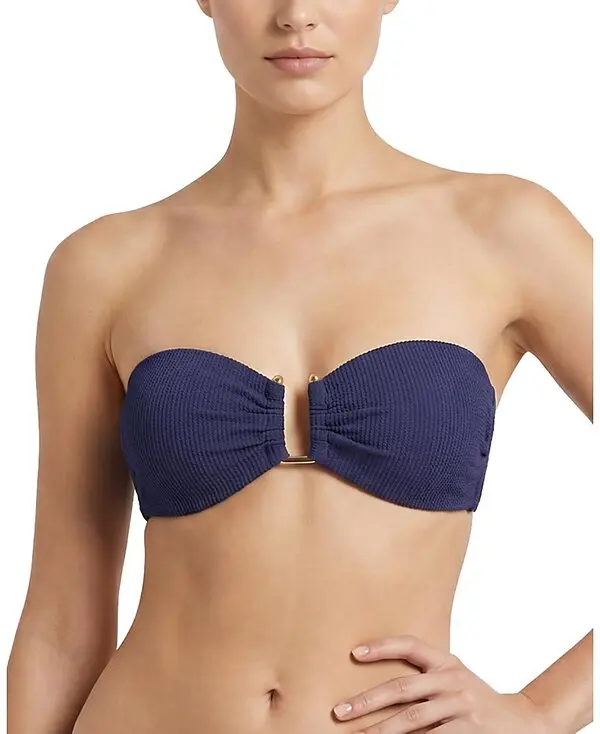 CHANGE OF SCENERY Gina Bandeau Textured Bikini Top - Navy Texture