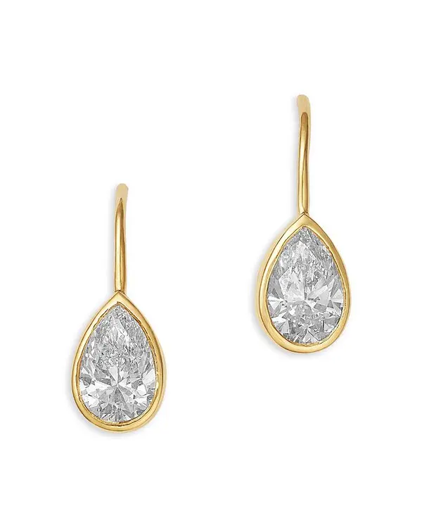 Bloomingdale'S Lab Grown Diamond Pear Bezel Drop Earrings, 2.0 Tcw - Gold