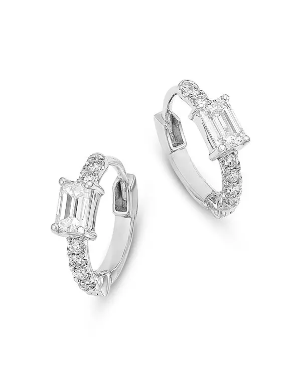 Bloomingdale'S Certified Lab Grown Diamond Huggie Hoop Earrings In 14k Gold, 0.5 Tcw - White