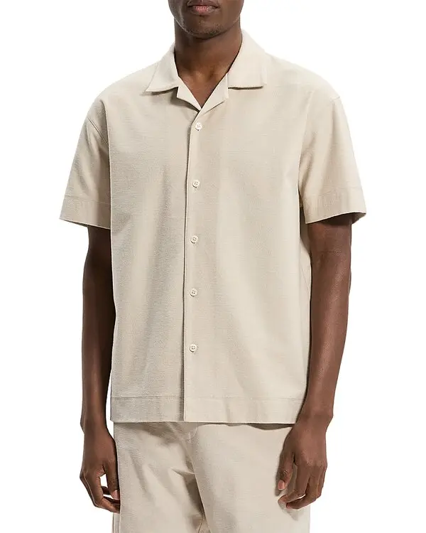 Theory Silver Cloud Soft Terry Shirt - Warm Silver Cloud
