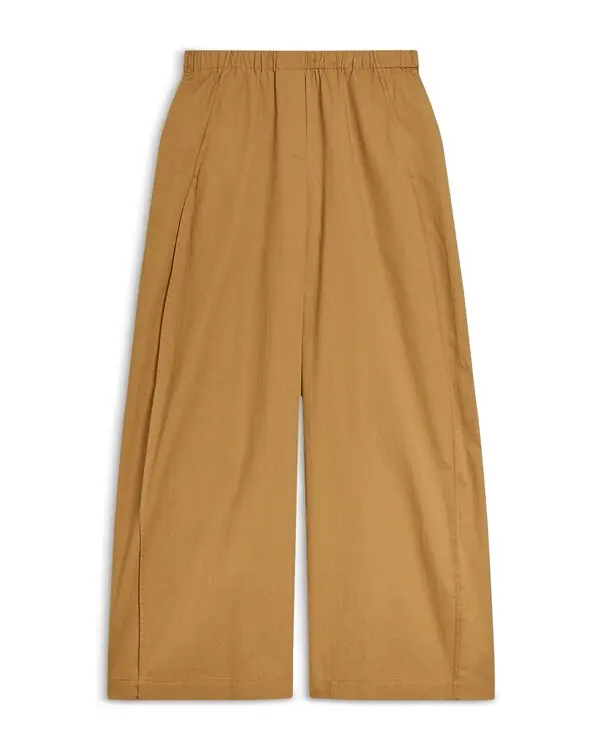 Theory Wide Leg Cotton Pants - Bronze