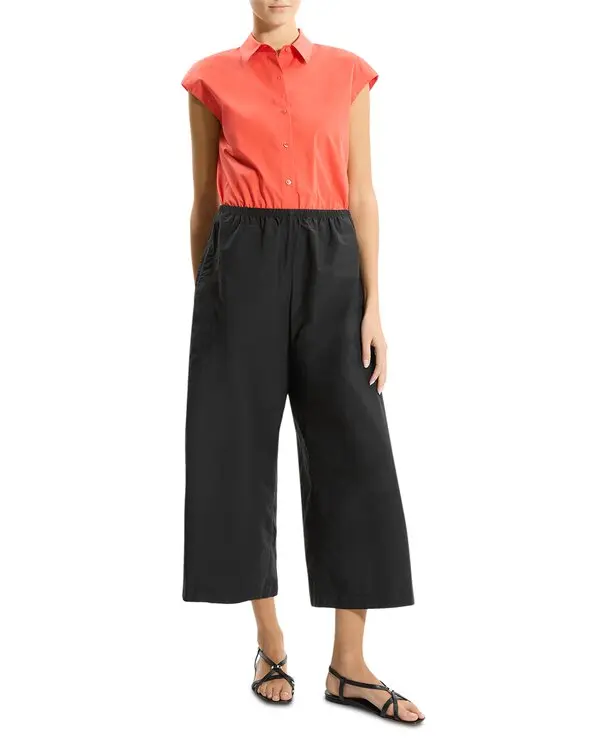 Theory Cropped Wide-leg Pants
