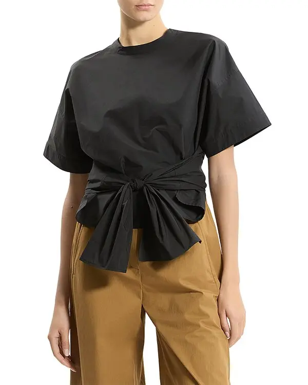 Theory Boxy Tie Front Top