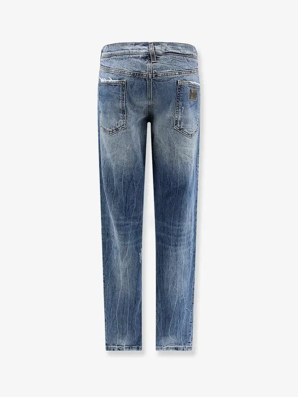 Dolce & Gabbana Blue Cotton Jeans - Multicolor