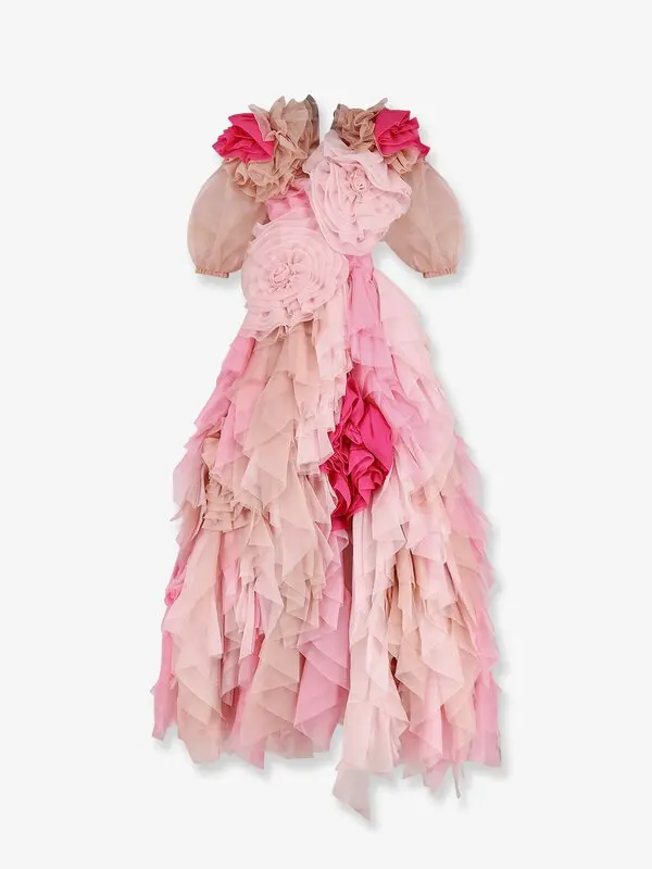 Dolce & Gabbana Chiffon Maxi Dress With Bustier Detail