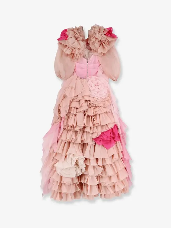 Dolce & Gabbana Chiffon Maxi Dress With Bustier Detail