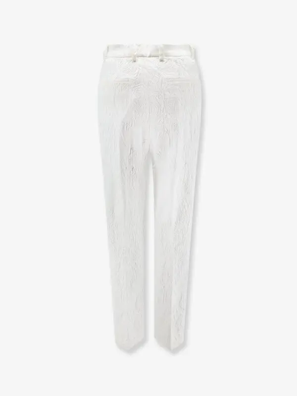 Dolce & Gabbana High-waisted Trousers In Cotton And Viscose Blend