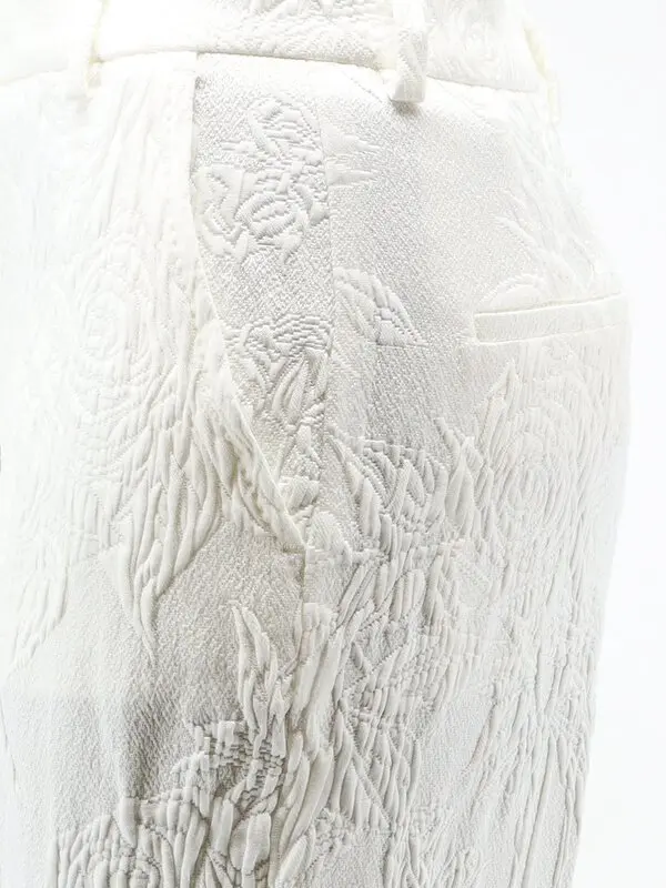Dolce & Gabbana High-waisted Trousers In Cotton And Viscose Blend