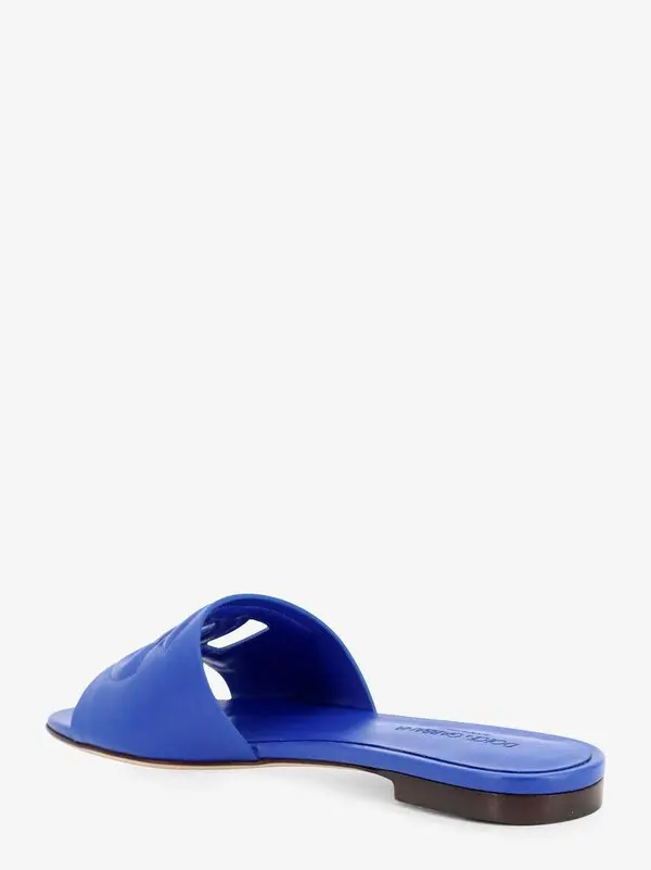 Dolce & Gabbana Leather Sandals With Dg Millennials Logo - Multicolor