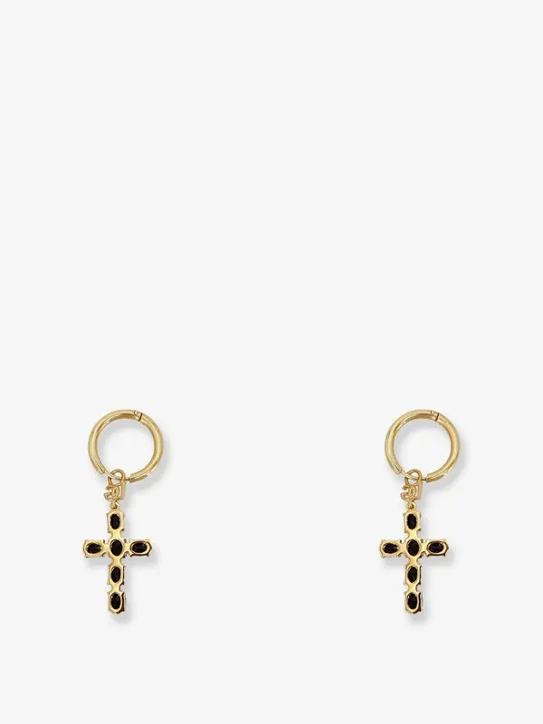 Dolce & Gabbana Brass Earrings With Cross Pendant