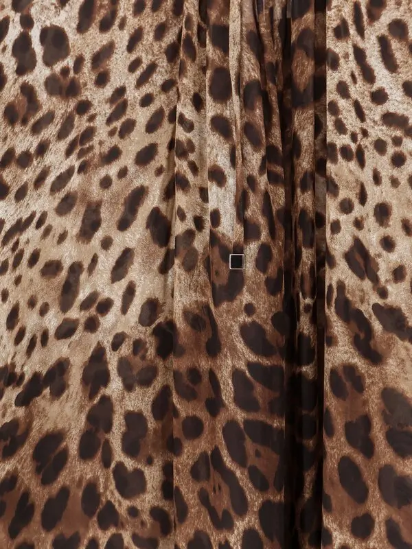 Dolce & Gabbana Animal Print Silk Kaftan Dress