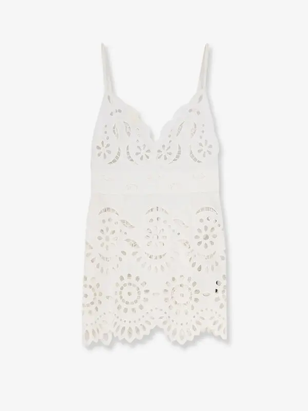 Dolce & Gabbana Poplin Mini Dress With Cut Out Embroidery - Multicolor