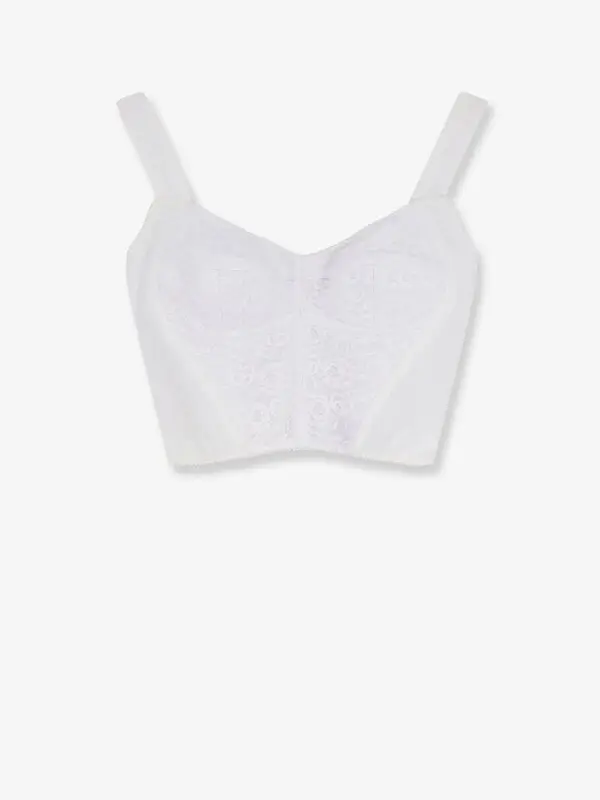 Dolce & Gabbana Bustier Top With Lace Inserts - Multicolor