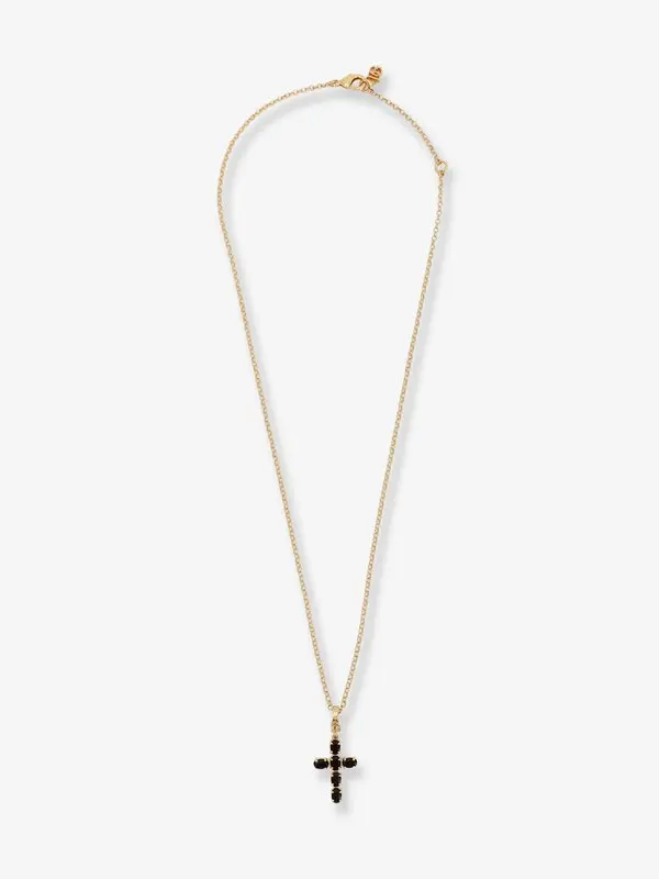 Dolce & Gabbana Brass Necklace With Embellished Cross Pendant - Multicolor