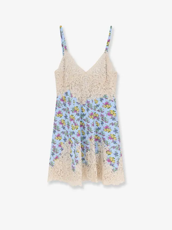 Dolce & Gabbana Silk Blend Dress With Mazzolini Di Fiori Print - Multicolor