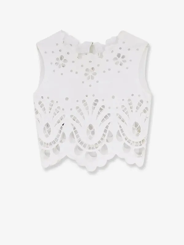 Dolce & Gabbana Cotton Cropped Top With Cut-out Embroidery - Multicolor