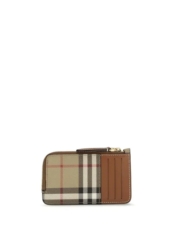 Burberry Check Card Holder With Zipper