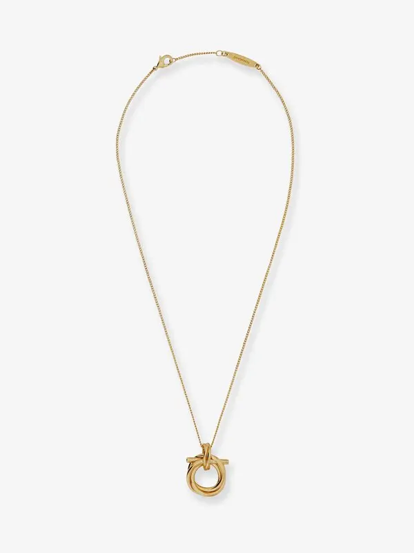 FERRAGAMO Brass Necklace With Gancini Pendant - Multicolor