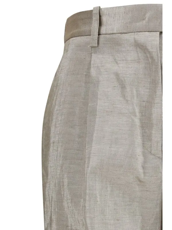 FORTE_FORTE Lurex Tweed Pants With Micro Sequins And Shimmering Thread