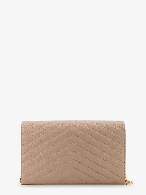 Saint Laurent Black Leather Crossbody Bag With Metal Cassandre Logo