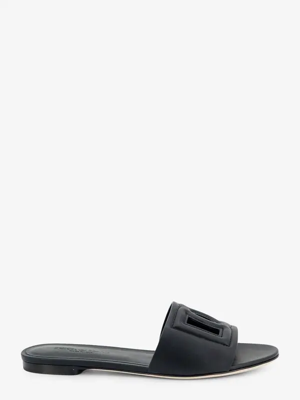 Dolce & Gabbana Leather Sandals With Dg Millennials Logo - Multicolor