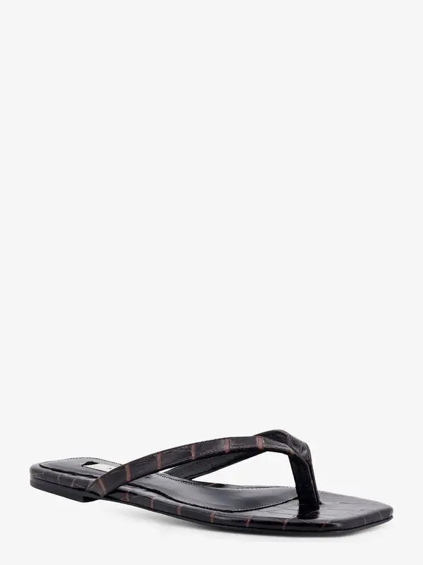 TOTEME Croc-embossed Leather Sandals - Brown