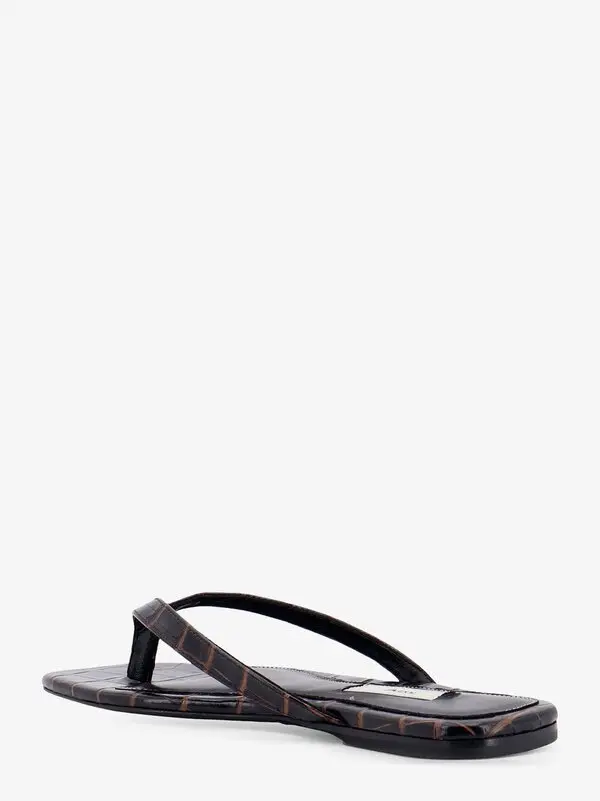 TOTEME Croc-embossed Leather Sandals - Brown