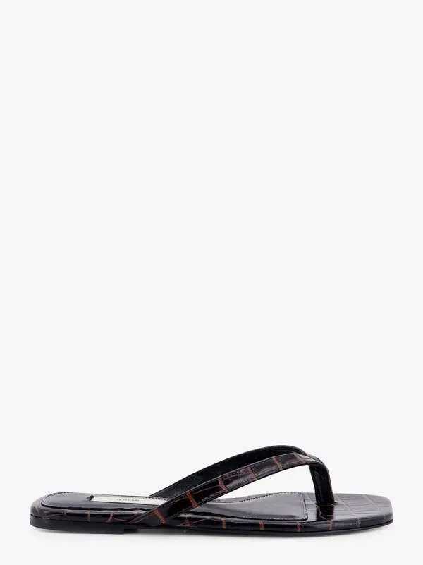 TOTEME Croc-embossed Leather Sandals - Brown