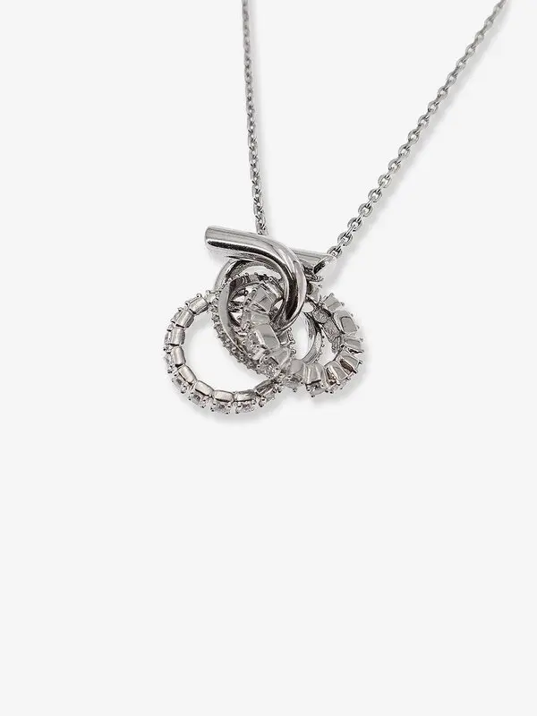 FERRAGAMO Brass Necklace With Gancini Pendant - Multicolor