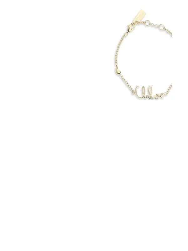 Chloé Iconic Chain Link Bracelet With Logo Pendant