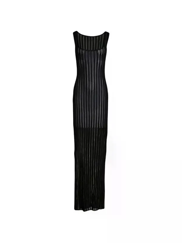 LA GALPA Sheer-ribbed Maxi Dress