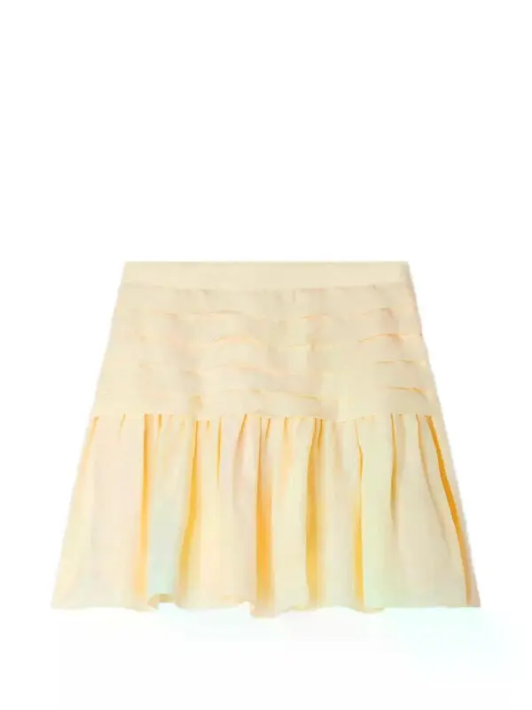 Sandro High-waisted Pleated Mini Skirt With Ruched Detailing