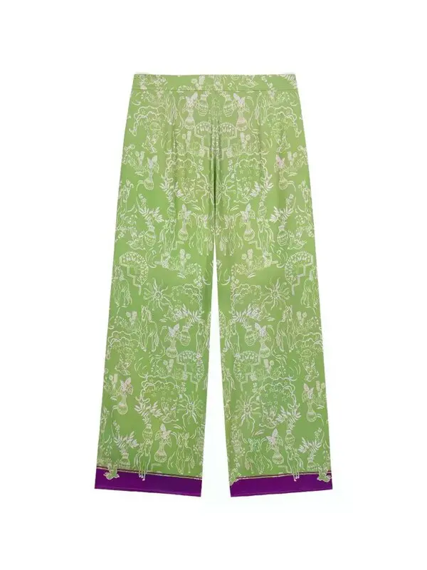 Shanghai Tang Mulberry Silk Palazzo Pants