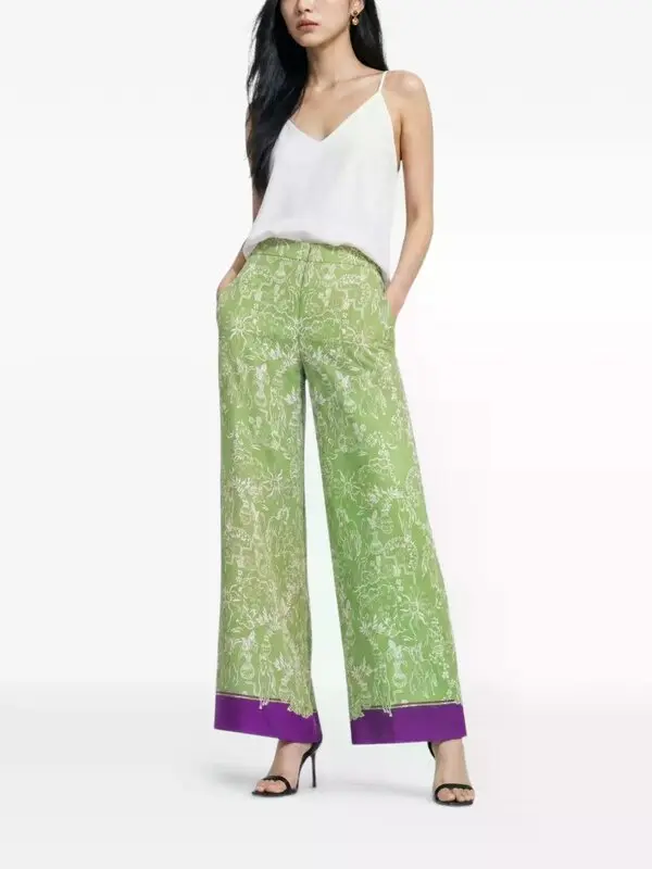 Shanghai Tang Mulberry Silk Palazzo Pants